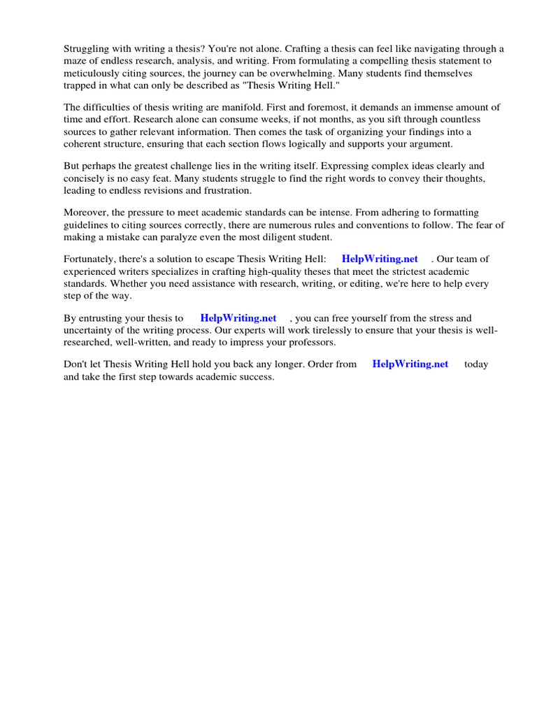 Thesis Writing Hell | PDF