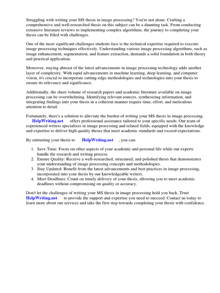 Ms Thesis in Image Processing | PDF