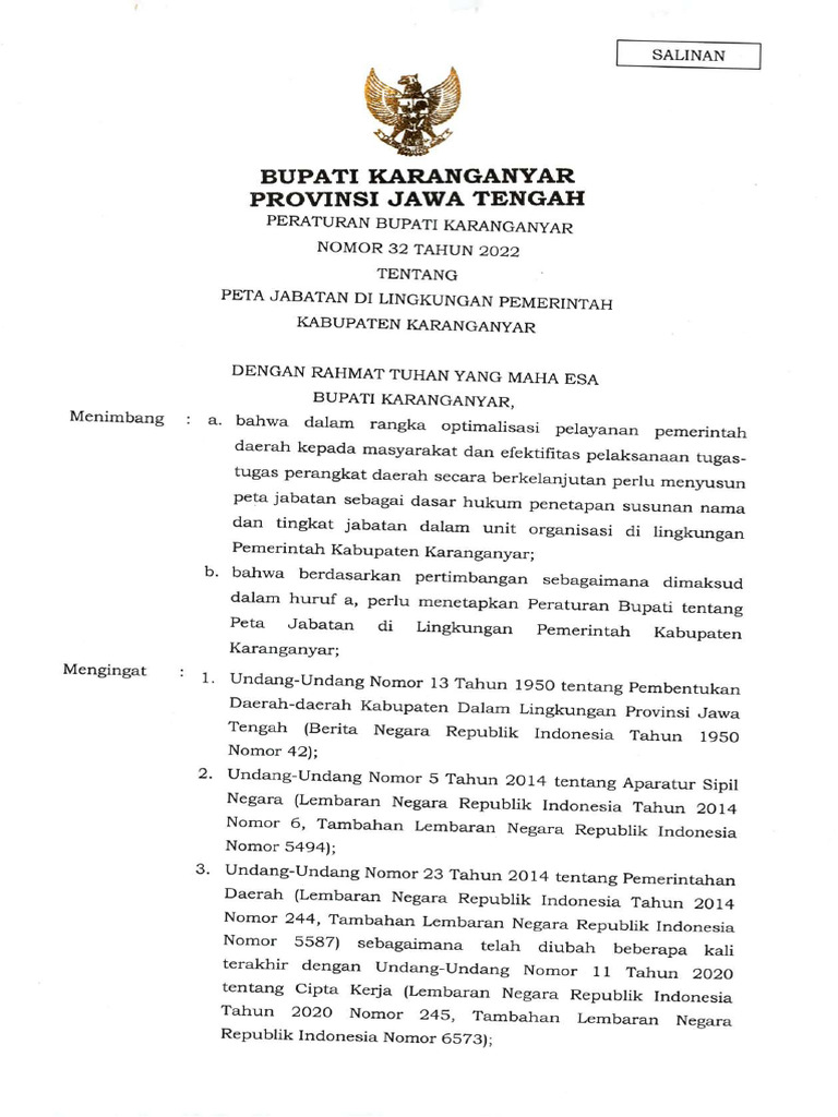 Perbup 32 Tahun 2022 | PDF