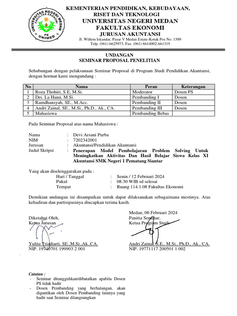 Undangan Sempro Devi Arsani Purba | PDF