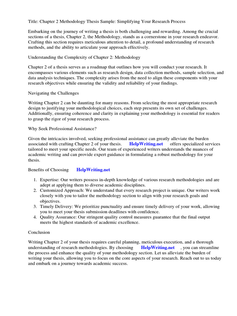 Thesis Methodology Writing Guide | PDF | Methodology | Qualitative Research