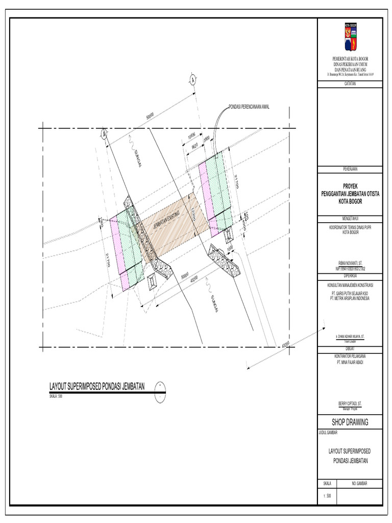 Layout Superimposed Pondasi Jembatan Rev | PDF