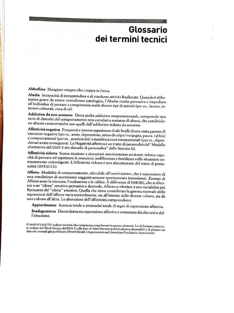 Glossario DSM-5 | PDF