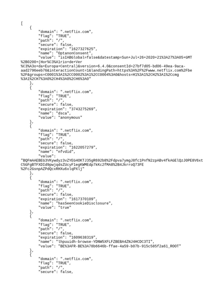 Netflix Cookie Data Overview | PDF | Computers