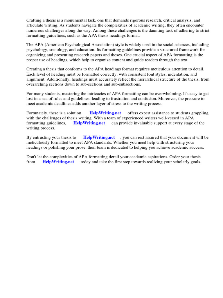 Apa Thesis Headings Format | PDF | Apa Style | Thesis
