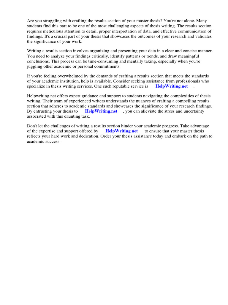 Master Thesis Results Section | PDF | Methodology | Thesis