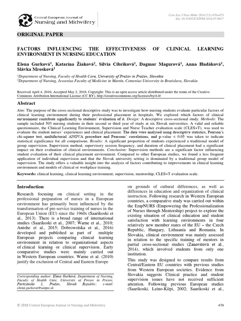 Factors Influencing The Effectiveness of Clinical | PDF | Nursing ...