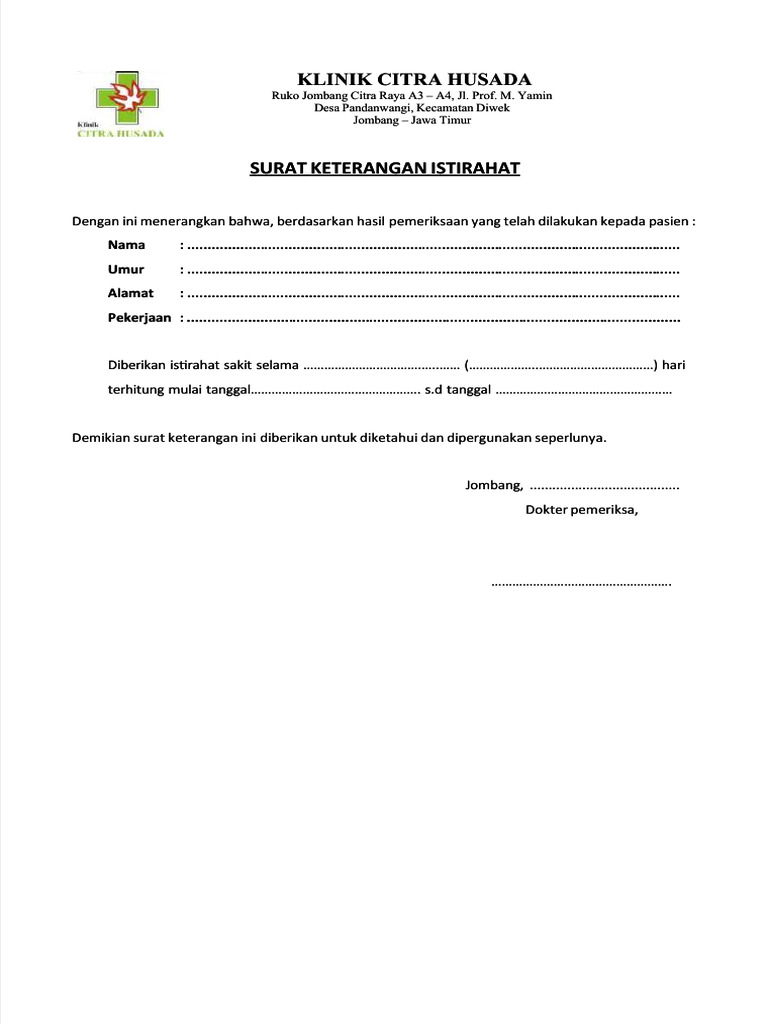 PDF Surat Keterangan Istirahat - Compress | PDF