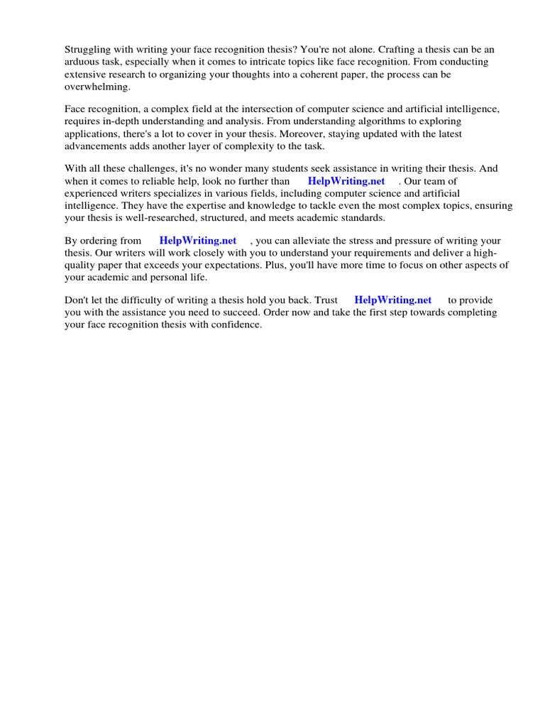 Face Recognition Thesis PDF | PDF
