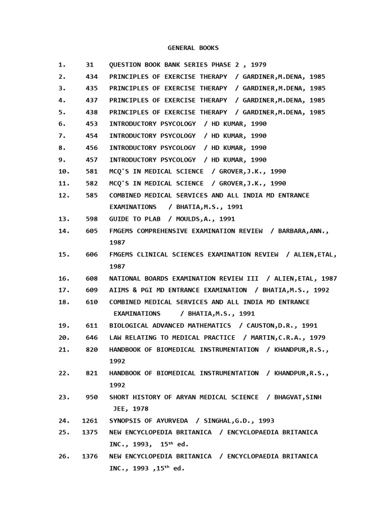 General Books | PDF | Encyclopædia Britannica | Doctor Of Medicine
