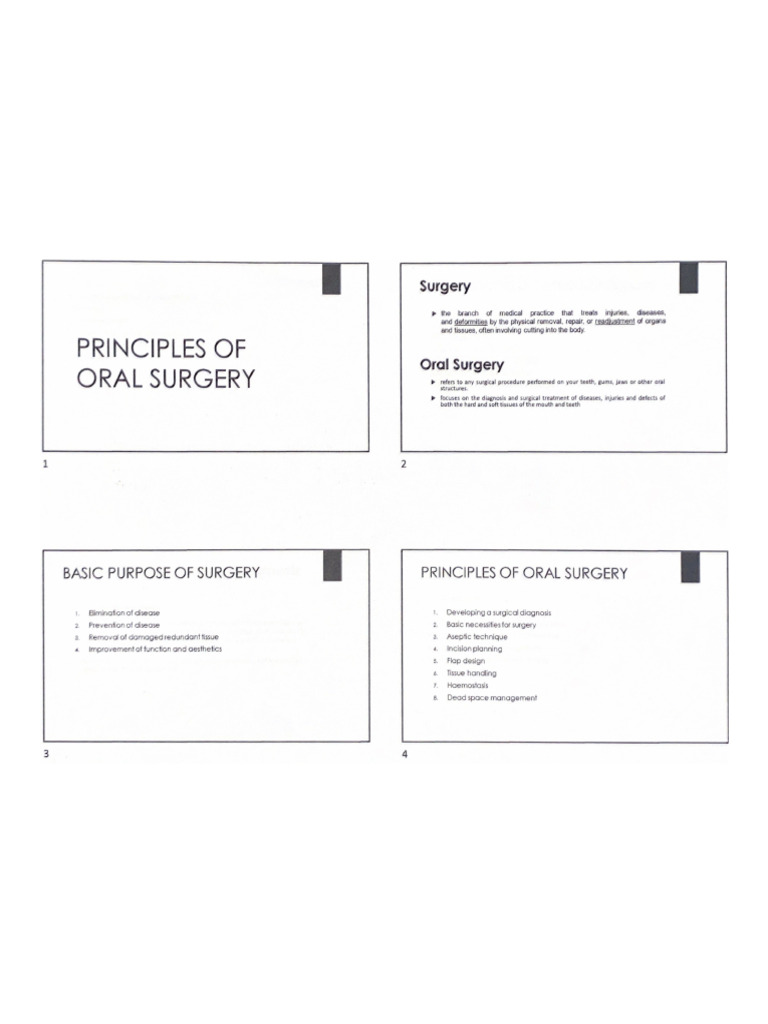 Lesson 1 - Principles of Oral Surgery | PDF