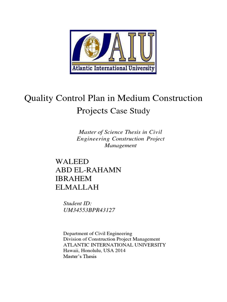 Quality Control Plan in Medium Construct | PDF | Verification And Validation | Specification ...