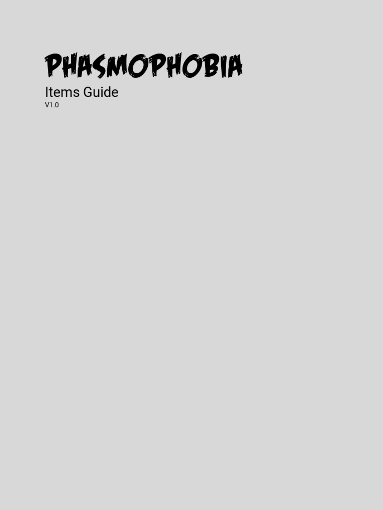 Phasmophobia - Items | PDF