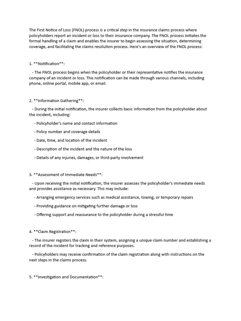 Fnol | PDF | Insurance | Business