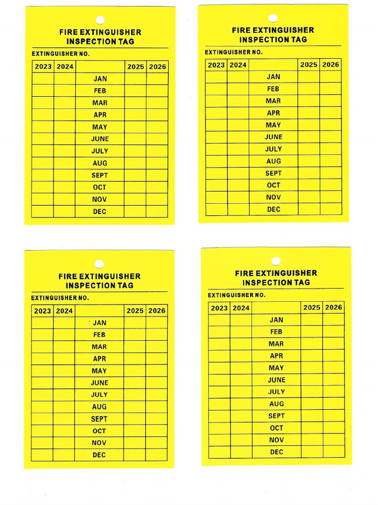 Fire Extinguisher Inspection Tag | PDF