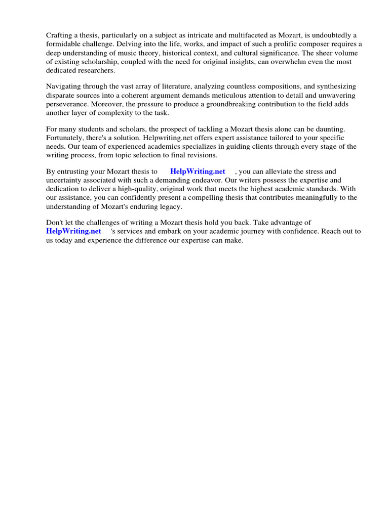 Mozart Thesis | PDF | Wolfgang Amadeus Mozart | Classical Music