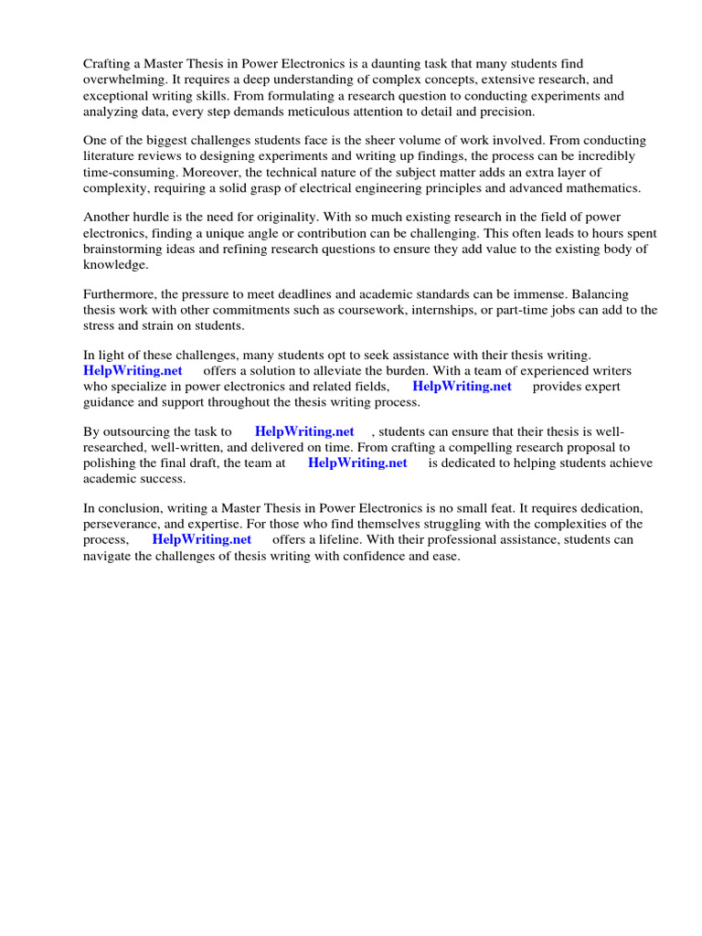 Master Thesis in Power Electronics | PDF