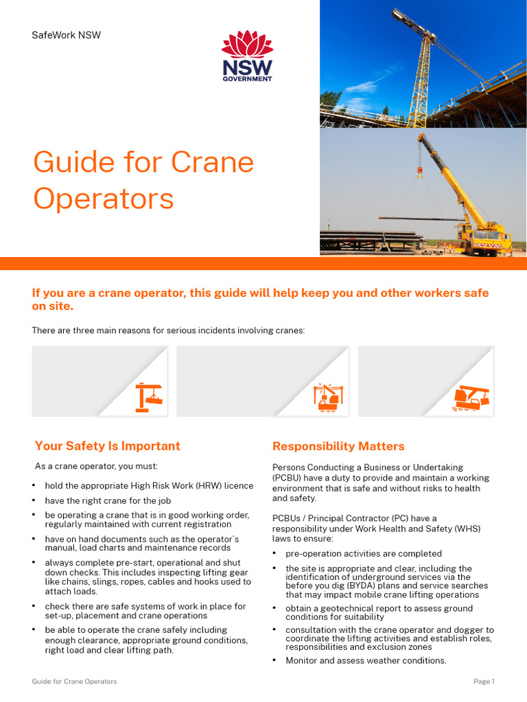 Guide For Crane Operators | PDF | Occupational Safety And Health ...
