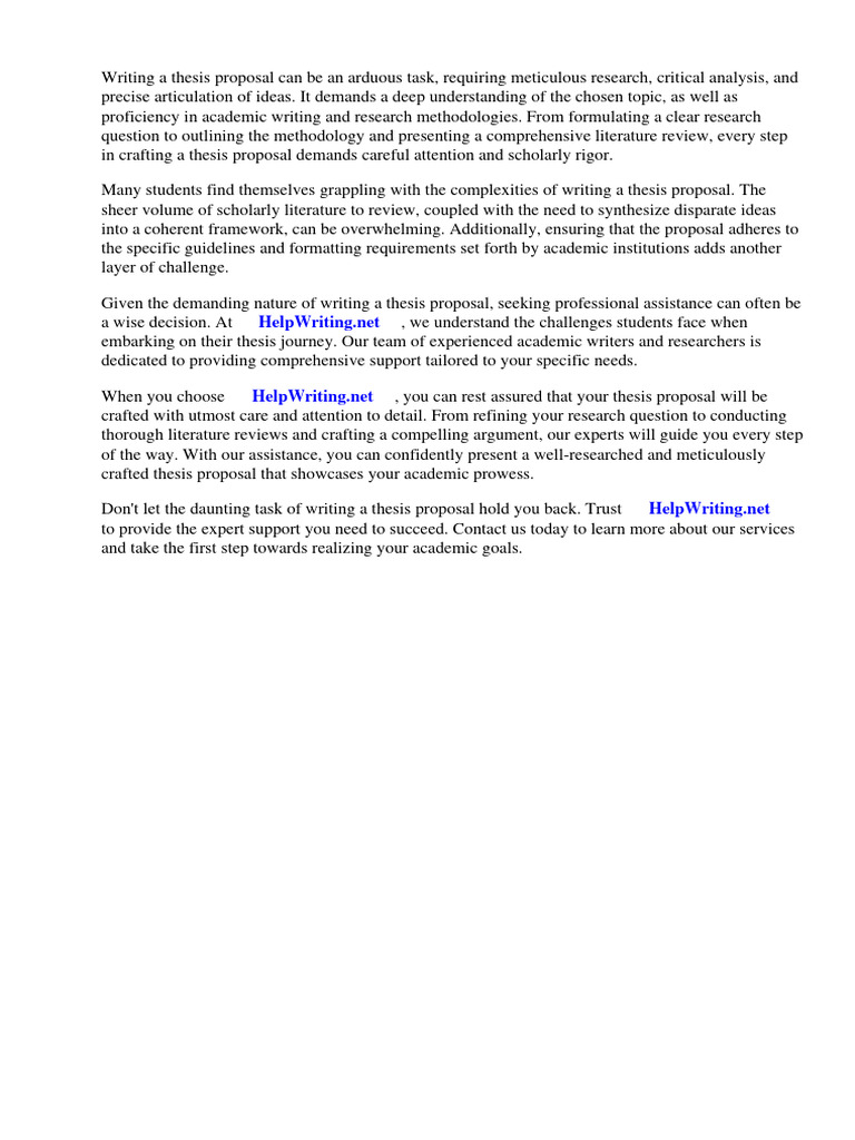 Writing A Thesis Proposal | PDF | Thesis | Methodology