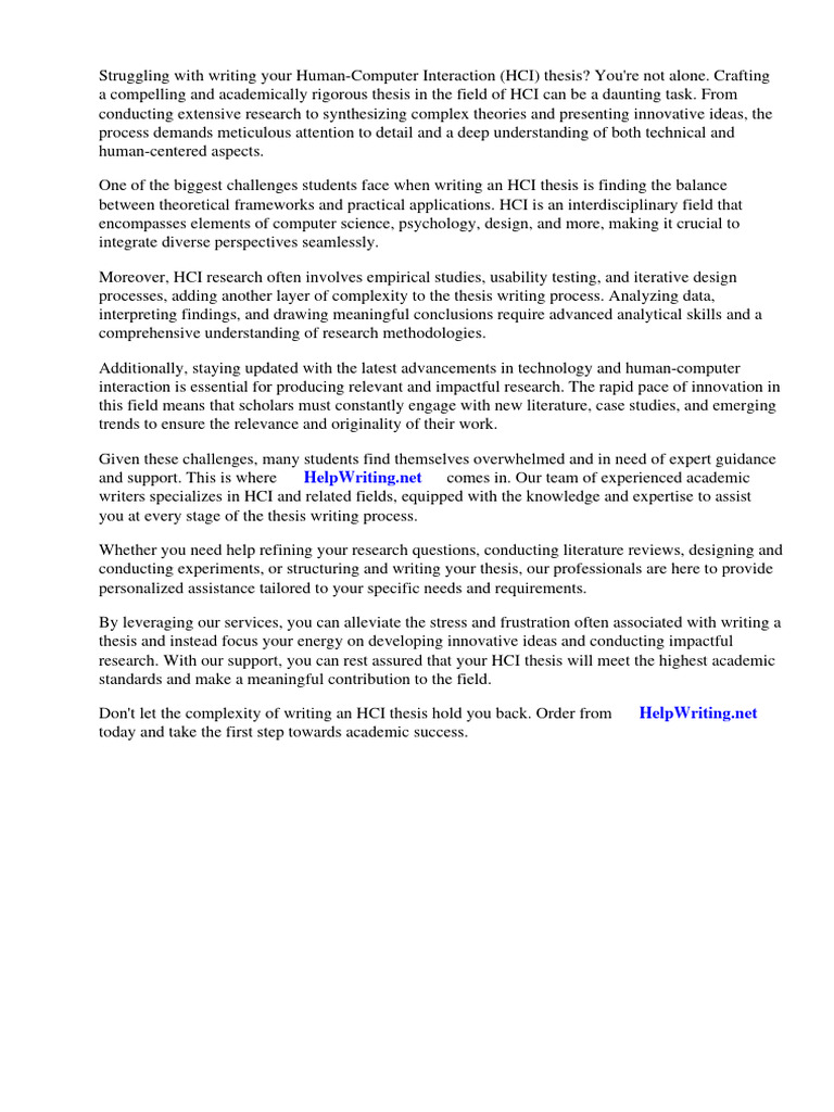 Hci Thesis | Download Free PDF | Human–Computer Interaction | Deep Learning