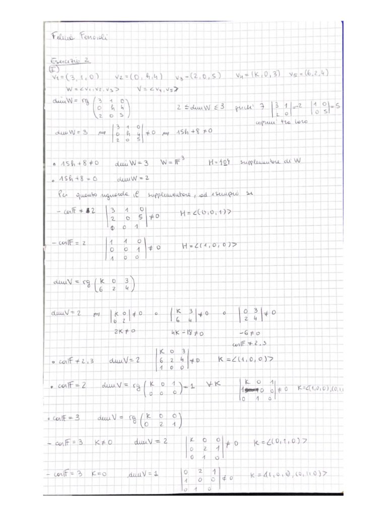 Compito Algebra III Felicia Ferraioli | PDF