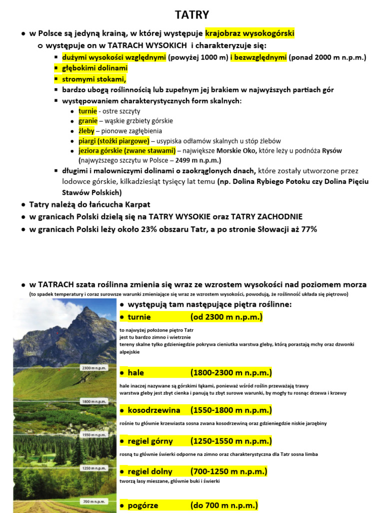 Geografia - TATRY | PDF