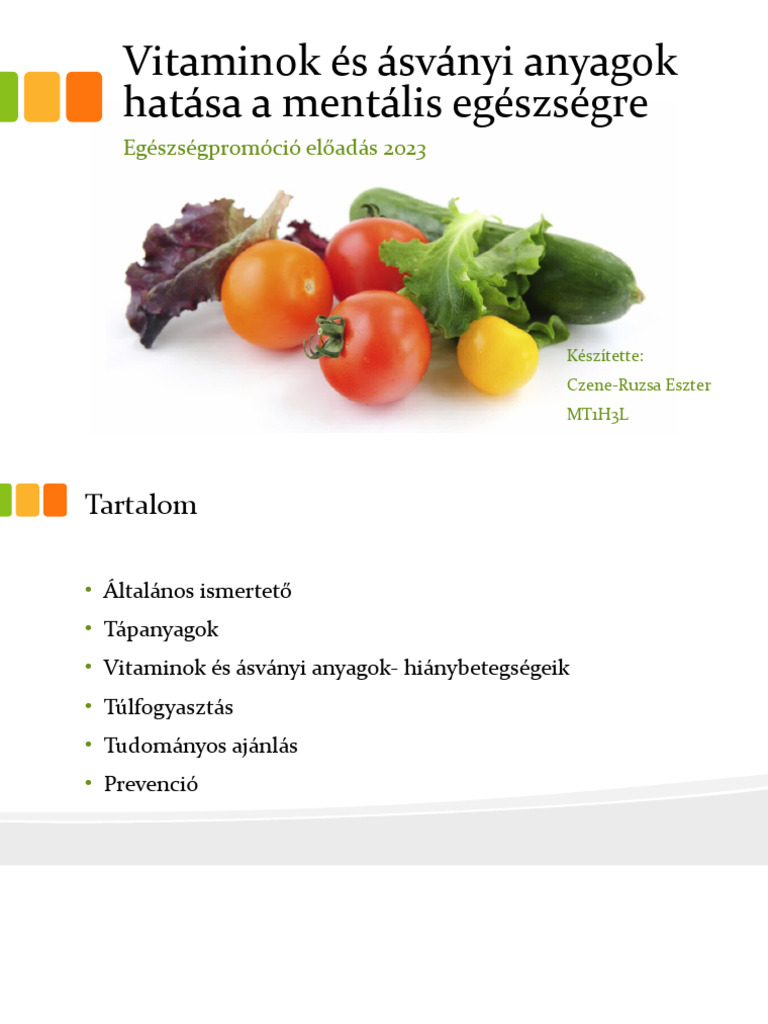 Vitaminok Hatása A Mentális Egészségre | PDF