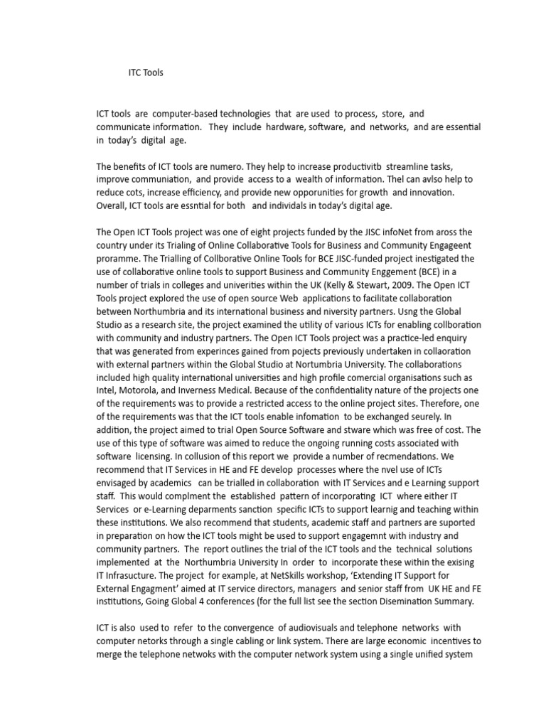ICT Tools Bps | PDF | Information Technology | Telecommunications