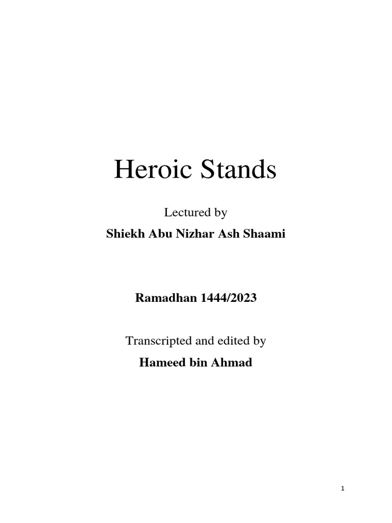 Heroic Stands | PDF | Muhammad | Prophets And Messengers In Islam