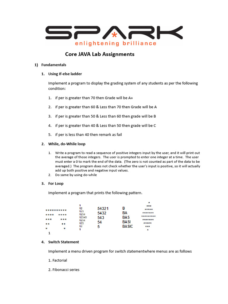 Core Java - Lab Manuals | PDF