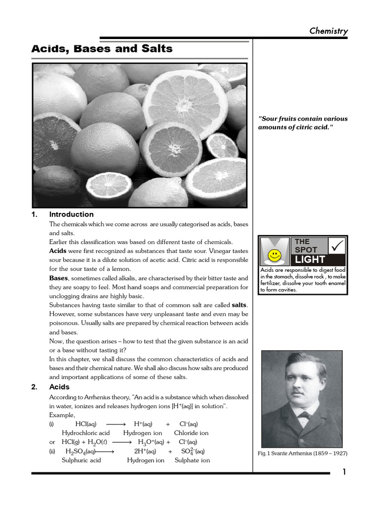 X Chemistry Acid Bases Salts | PDF | Acid | Hydroxide