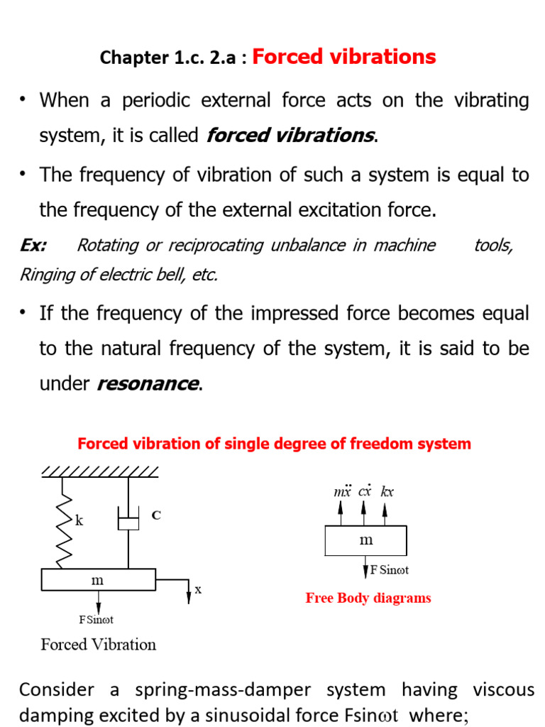 Understanding Forced Vibrations and Resonance | PDF | Damping | Wavelength