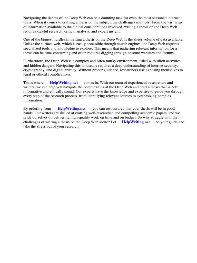 Deep Web Thesis | PDF | Deep Learning | World Wide Web