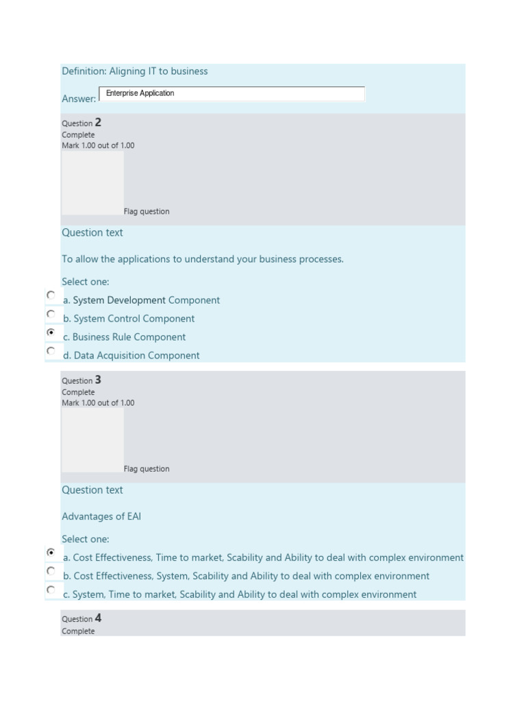 Final Quiz 1 System Integ | PDF | Data Management | Information Technology