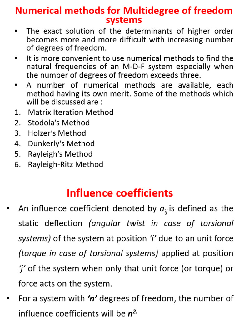 Numerical Methods For Multi Degree Systems | PDF