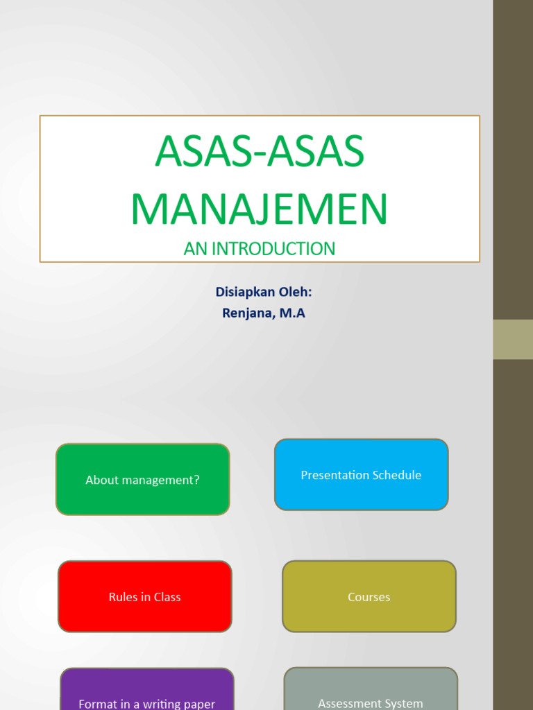 Asas Manajemen - Introduction Semester GNP 2021 | PDF