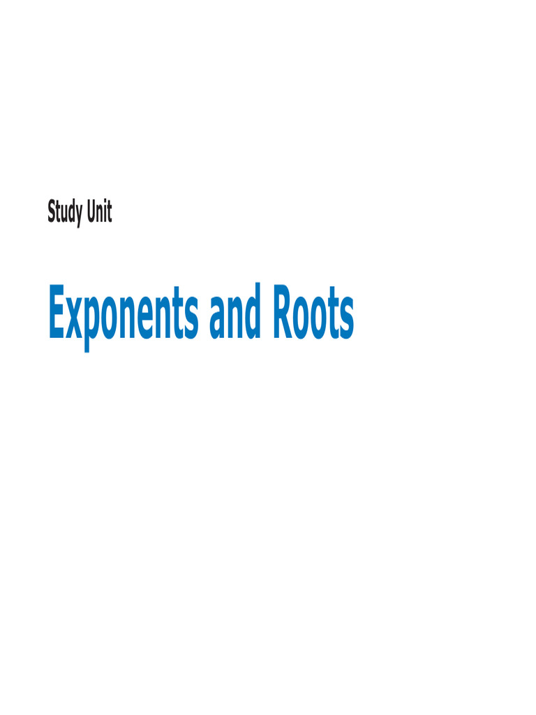 Exponent and Roots | PDF | Exponentiation | Multiplication
