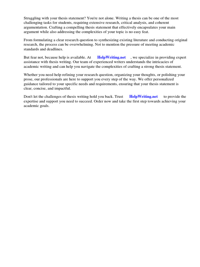 Thesis Statement | PDF | Essays | Thesis Thesis Statement | PDF | Essays | Thesis