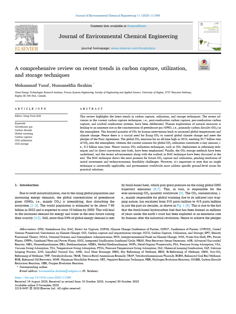 Chem 001 | PDF | Carbon Capture And Storage | Climate Change