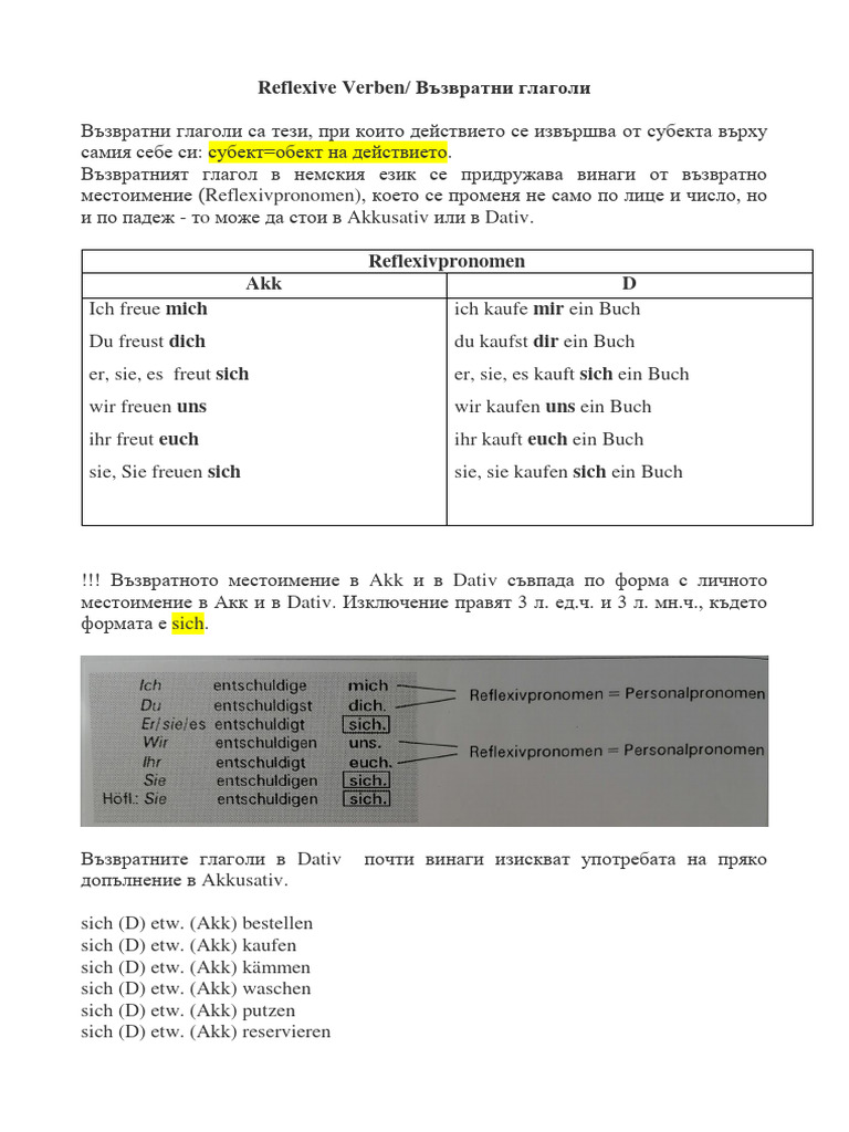 Reflexive Verben | PDF