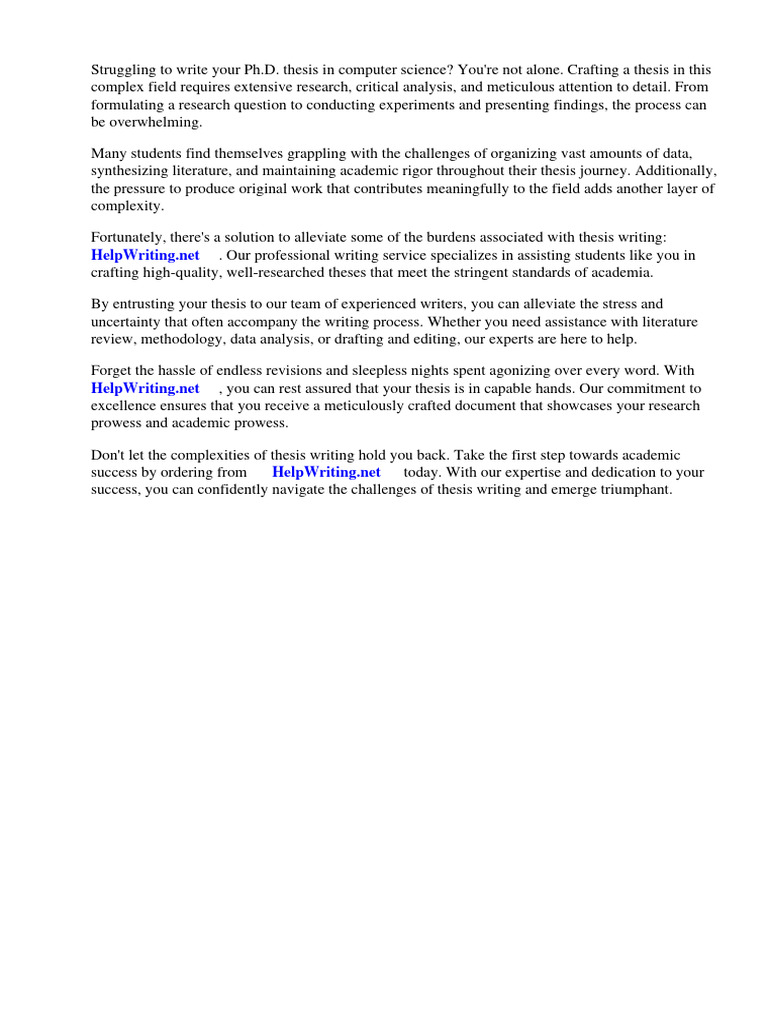 PHD Thesis Computer Science PDF Download | PDF | Thesis | Science