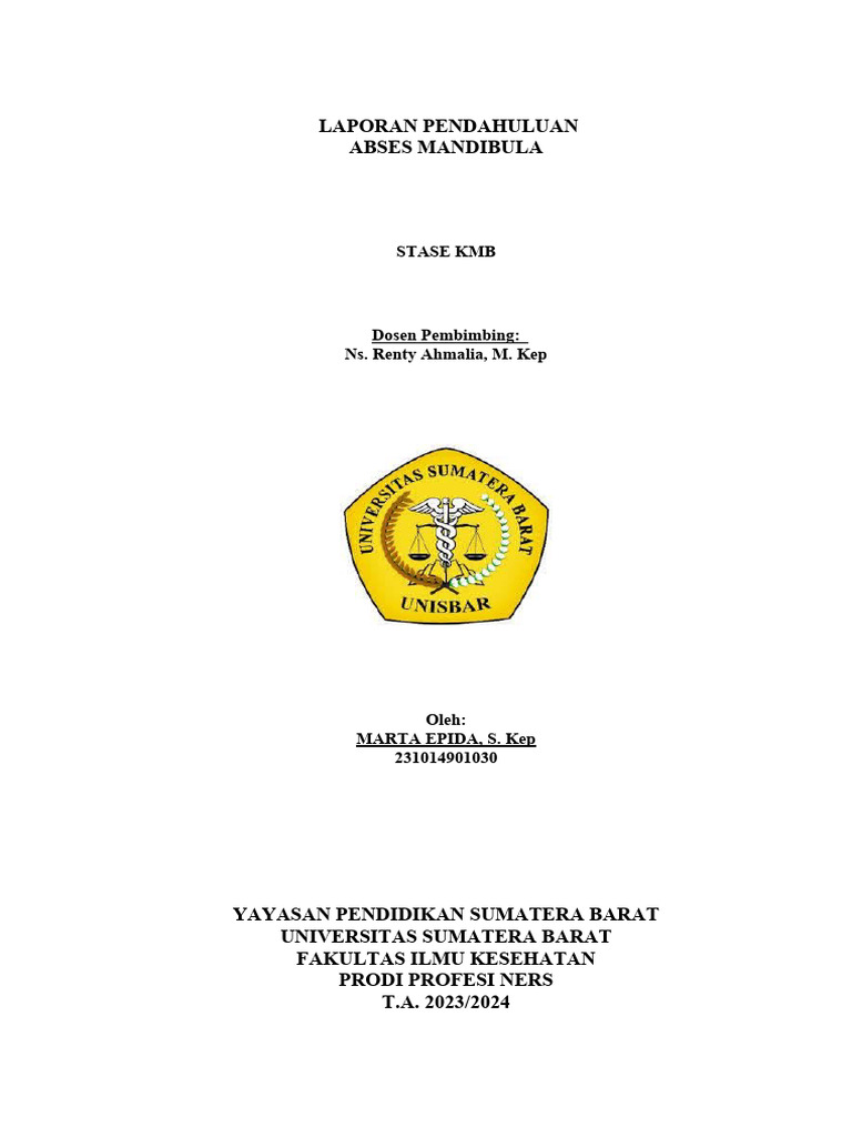 Laporan Pendahuluan Abses Mandibula | PDF