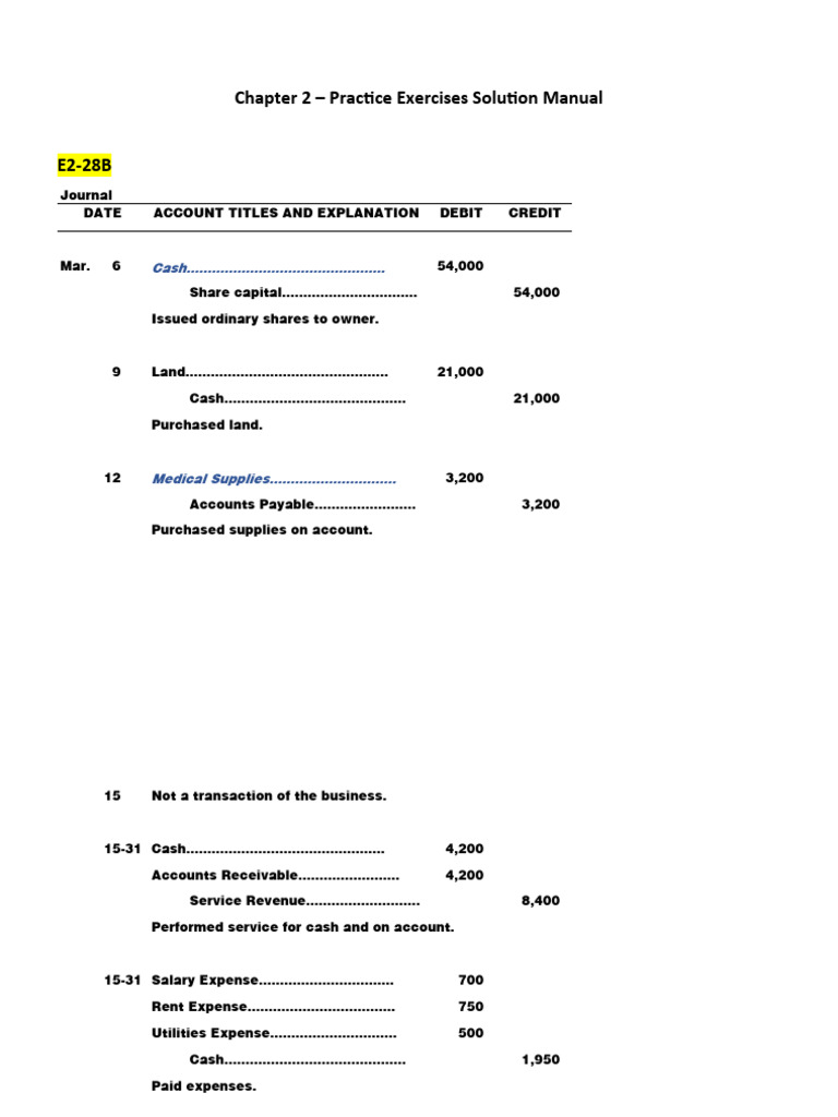 Chapter 2 - Practice Exercises Solution Manual | PDF