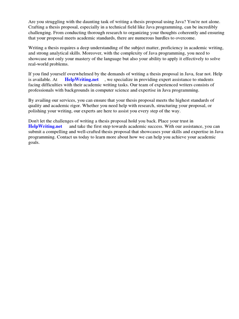 Thesis Proposal Using Java | PDF