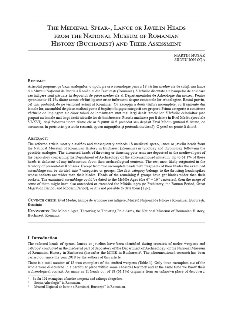 The Medieval Spear Lance or Javelin Head | PDF