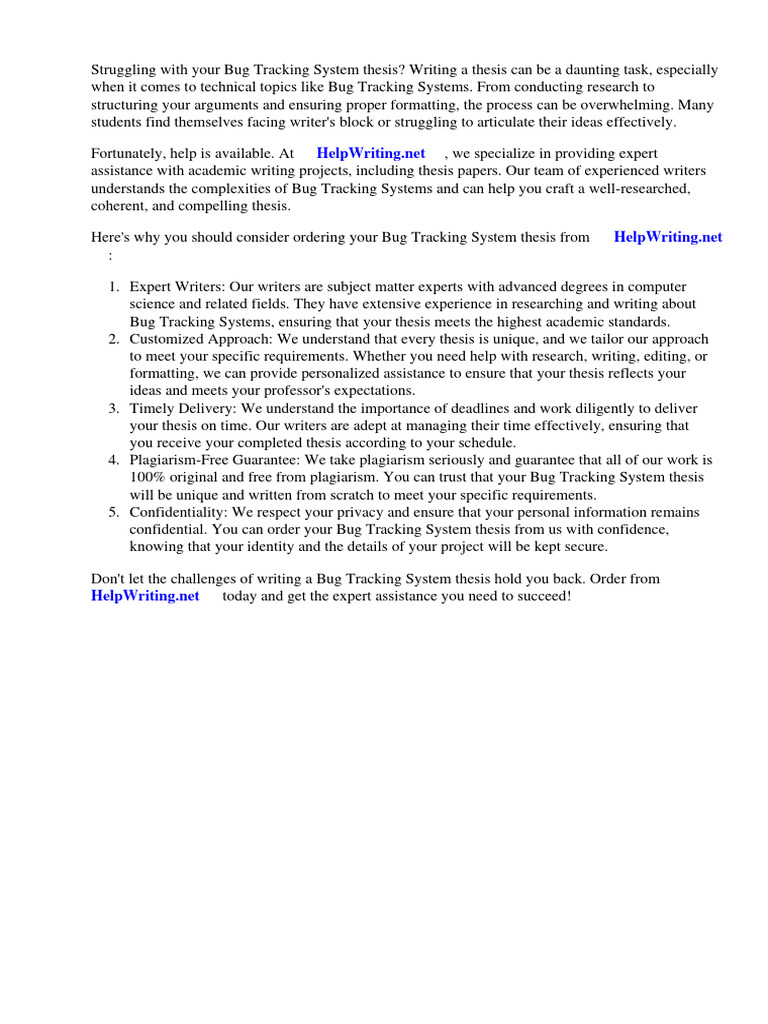Bug Tracking System Thesis | PDF | Software Bug | Software Bug Tracking System Thesis | PDF | Software Bug | Software