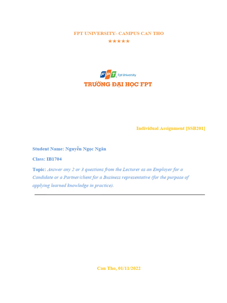 Ssb201 Class Ia Nguyenvana | PDF