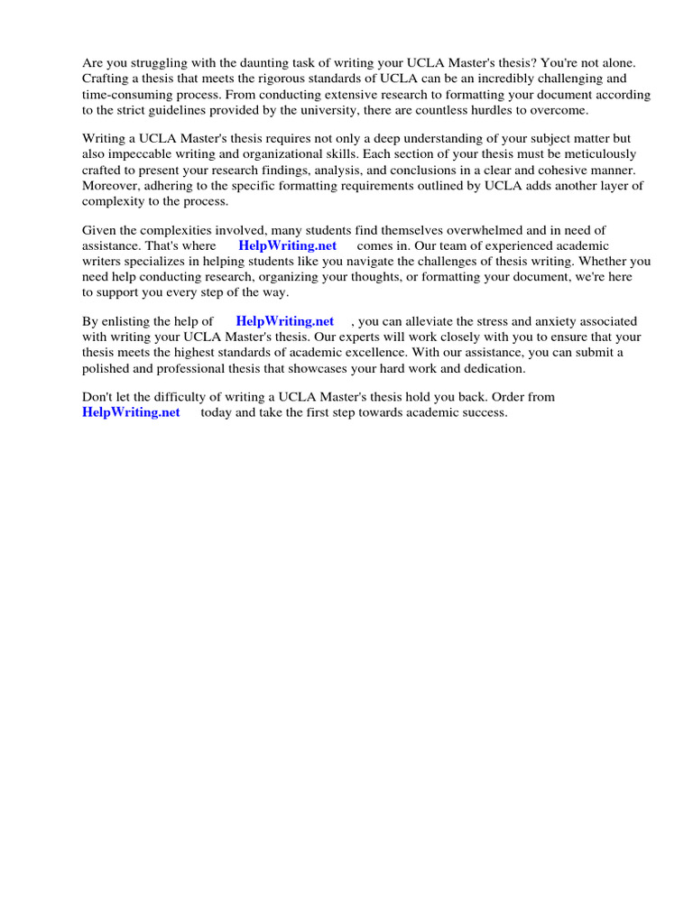 Ucla Masters Thesis Format | PDF