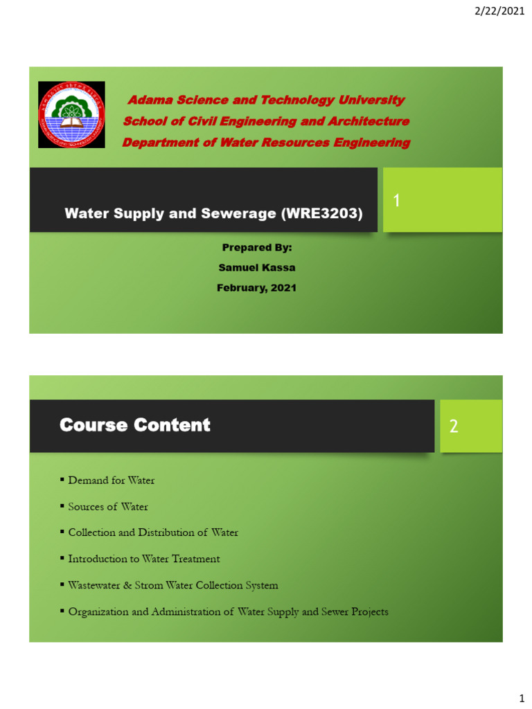 CH 1 | PDF | Water Supply | Drinking Water