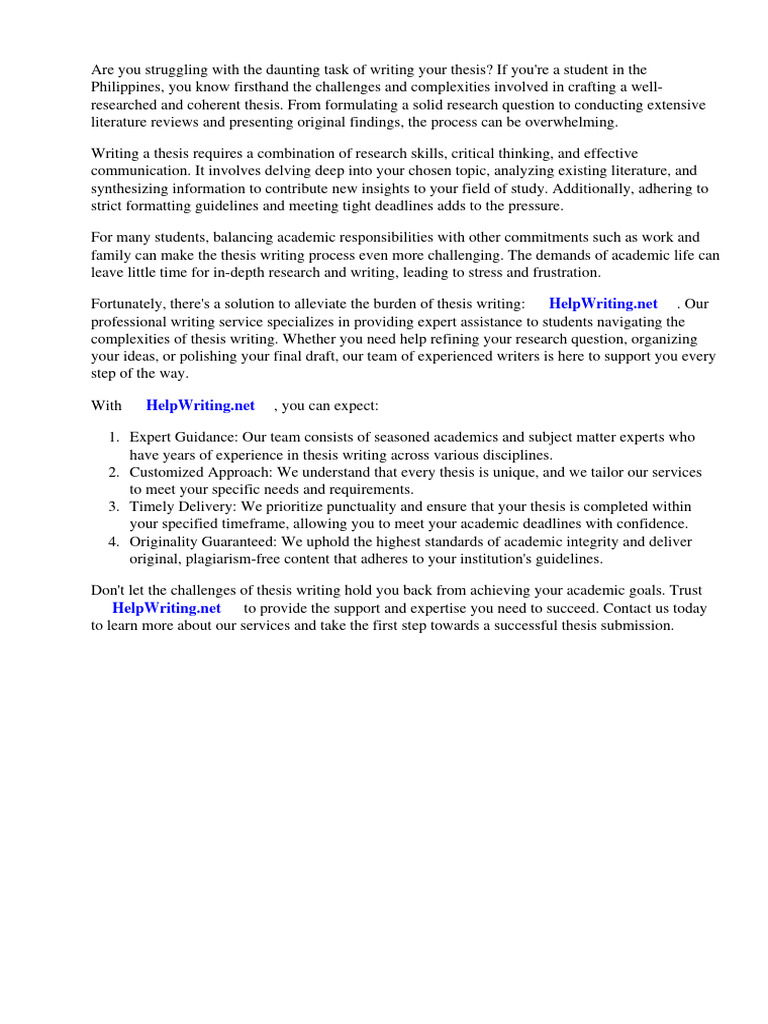 Sample Thesis in The Philippines PDF | PDF | Thesis